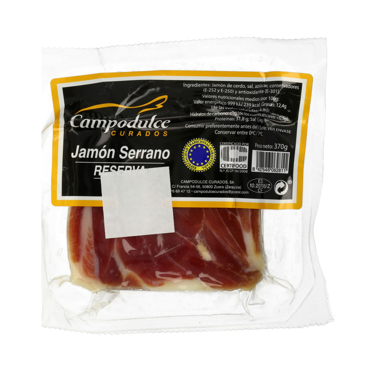 CAMPODULCE Taco de jamón Serrano Reserva 370g – Mesa Del Sur