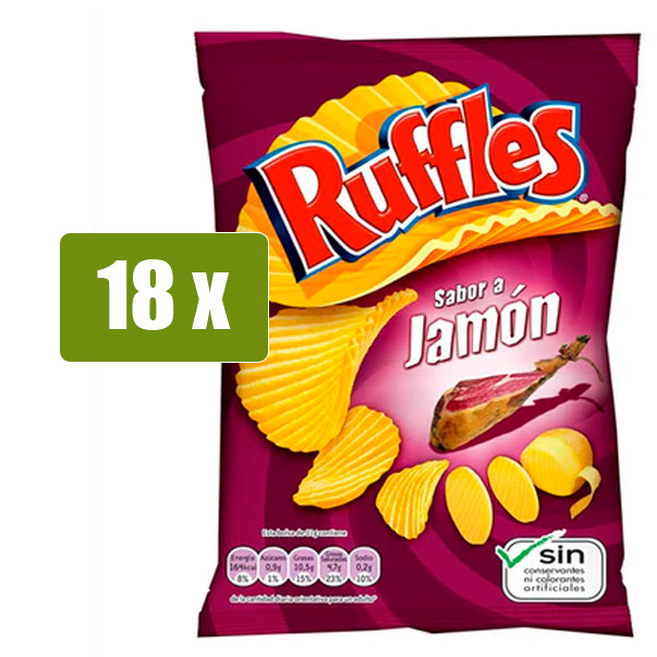 RUFFLES Patatas fritas onduladas sabor a jamón 150g – Mesa Del Sur
