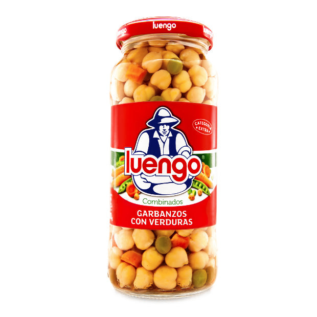 LUENGO Garbanzos cocidos con verduras 570g – Mesa Del Sur