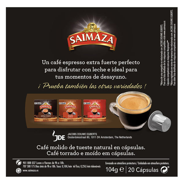 SAIMAZA Café Extra fuerte Nº 11 - 20 cápsulas - Nespresso – Mesa Del Sur